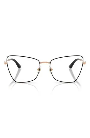JIMMY CHOO 54mm Irregular Eyeglasses - Rose Gold/black/demo Lens