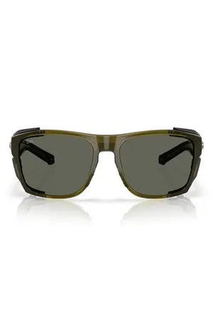 COSTA DEL MAR King Tide 58mm Rectangle Sunglasses - Seagrass/gray 580g