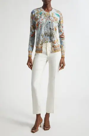 Etro Linen Ankle Flare Trousers