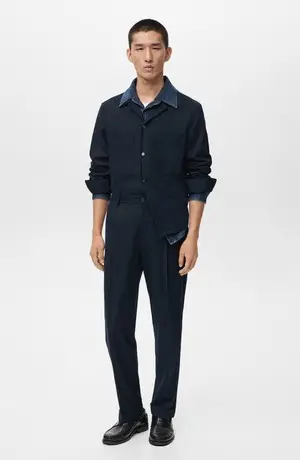 Mango Regular Fit Pleated Trousers
