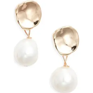 KIARA BY KI-ELE Polly Freshwater Pearl Drop Earrings - Gold