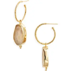 KIARA BY KI-ELE Bianca Geode Drop Earrings - Gold