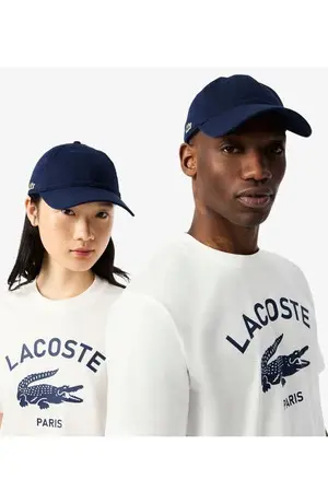 Lacoste Cotton Twill Baseball Cap - Navy Blue