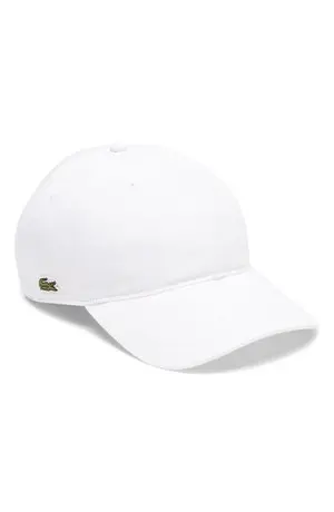 Lacoste Cotton Twill Baseball Cap - White