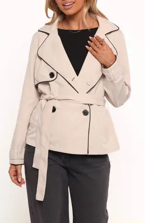 PETAL & PUP Tipped Trim Cropped Trench