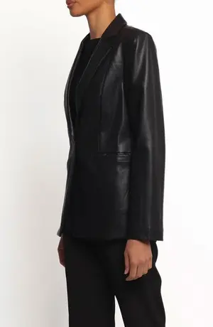 PETAL & PUP Jamie Faux Leather Blazer