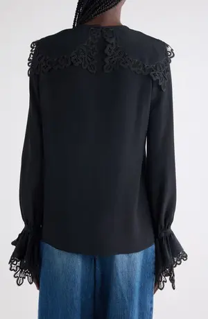 Chloé Guipure Lace Organic Silk Top