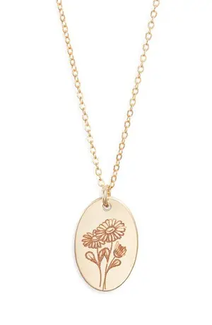 SET & STONES Louise Birth Flower Pendant Necklace - Gold/april