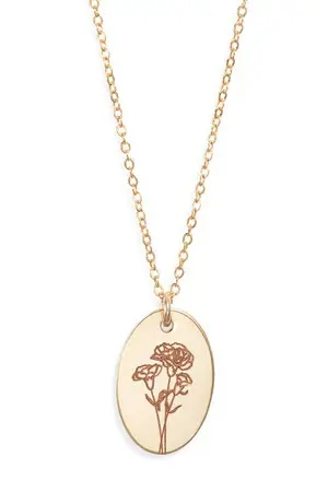 SET & STONES Louise Birth Flower Pendant Necklace - Gold/january