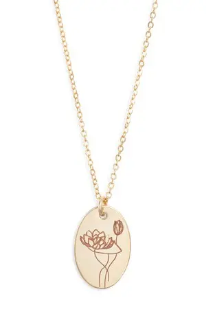 SET & STONES Louise Birth Flower Pendant Necklace Gold/july