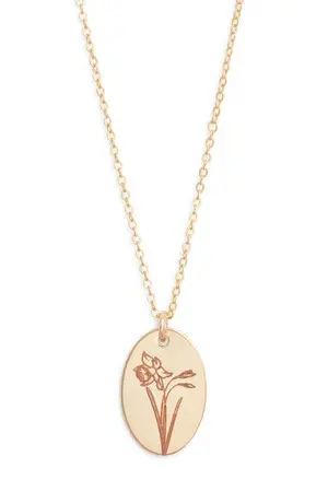 SET & STONES Louise Birth Flower Pendant Necklace - Gold/march