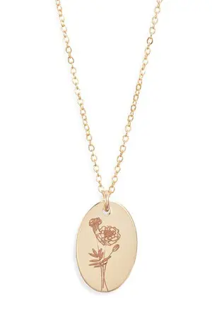SET & STONES Louise Birth Flower Pendant Necklace - Gold/october