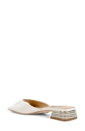 Badgley Mischka Oahu Embellished Slide Sandal - Cream Silk