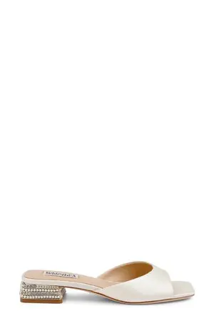 Badgley Mischka Oahu Embellished Slide Sandal - Cream Silk
