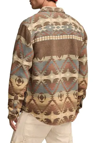 Lucky Brand Southwest Pattern Jacquard Cotton Flannel Button-up Shirt