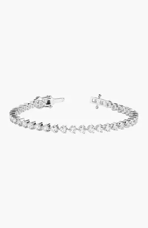 AURATE Lab Grown White Sapphire Tennis Bracelet - Sterling Silver