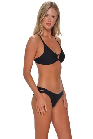 SUNSETS Dora Double Tab Bikini Bottom - Black
