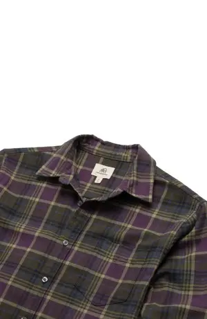 SURFSIDE SUPPLY CO. Brian Flannel Plaid Shirt - Grape Combo