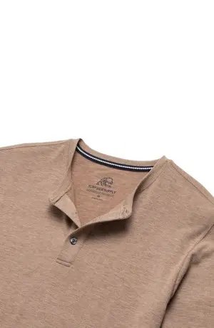 SURFSIDE SUPPLY CO. Sean Ultra Soft Classic Henley - Camel Heather