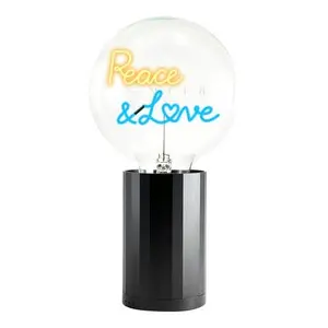 MITB Peace And Love Portable Table Lamp Black
