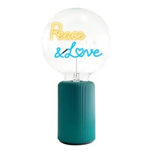 MITB Peace And Love Portable Table Lamp Emerald