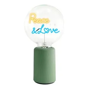 MITB Peace And Love Portable Table Lamp Olive