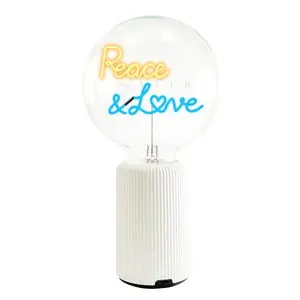 MITB Peace And Love Portable Table Lamp White