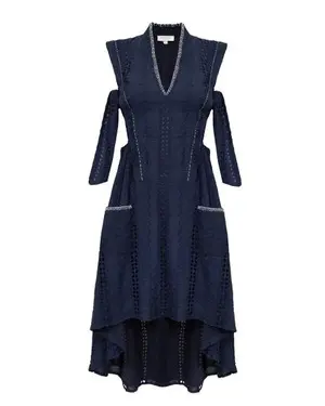 HAVELI Seya Schiffli Dress - Navy