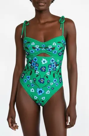 JESSIE ZHAO NEW YORK Eden Reversible One Piece Swimsuit - Green
