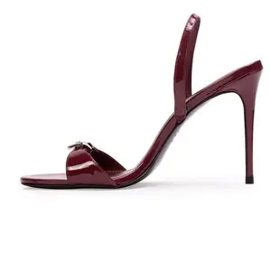 BLACK SUEDE STUDIO Romi 100 Patent Sandal - Ruby Patent Leather