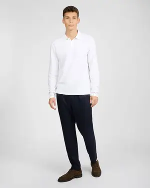 Onia Long Sleeve Pique Polo - White