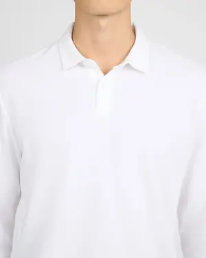 Onia Long Sleeve Pique Polo - White