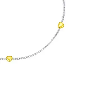 DONATELLO GIAN Two-tone Heart Brass Bracelet