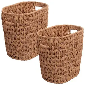HAPPIMESS Resin 4.5-gallon Tapered Oval Wicker Watebasket With Handles - Natural