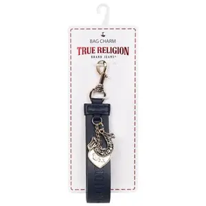True Religion Bag Charm Keychain - Navy