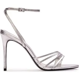 BLACK SUEDE STUDIO Ella 100 Metallic Sandal - Silver Metallic
