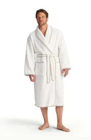 CHRISTY Boundary Piped Edge Luxury Robe - Grey