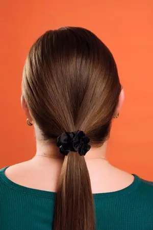 HELLO UPDO Flora Silk Scrunchie Set - Black