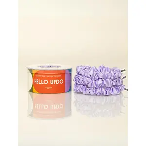 HELLO UPDO Flora Silk Scrunchie Set Lilac