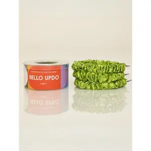 HELLO UPDO Flora Silk Scrunchie Set Sage