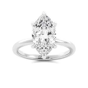 BALACIA Marquise Diamond Solitaire Engagement Ring - White Gold