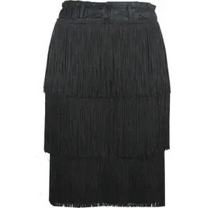 LEDIEL Faux Leather Fringe Skirt