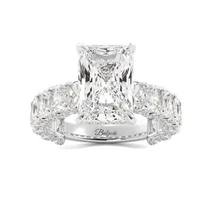 BALACIA Radiant Cut Diamond Engagement Ring - White Gold