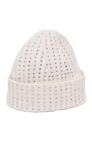 Maje Wool And Rhinestone Beanie - Ecru