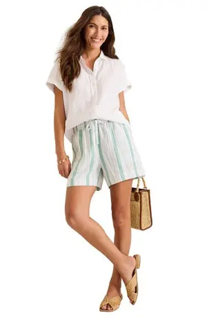 Tommy Bahama Seabright Stripe Linen Drawstring Shorts