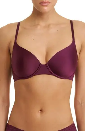 Natori Everfit Seamless Convertible T-shirt Bra - Black Raspberry