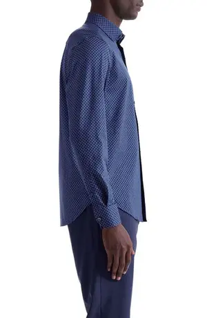 Bugatchi Jules Ooohcotton® Geo Print Button-down Shirt - Navy