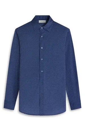 Bugatchi Jules Ooohcotton® Geo Print Button-down Shirt - Navy