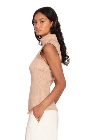 BELLE & BLOOM Sleeveless Turtleneck Knit Top