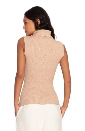 BELLE & BLOOM Equation Sleeveless Turtleneck Knit - Camel